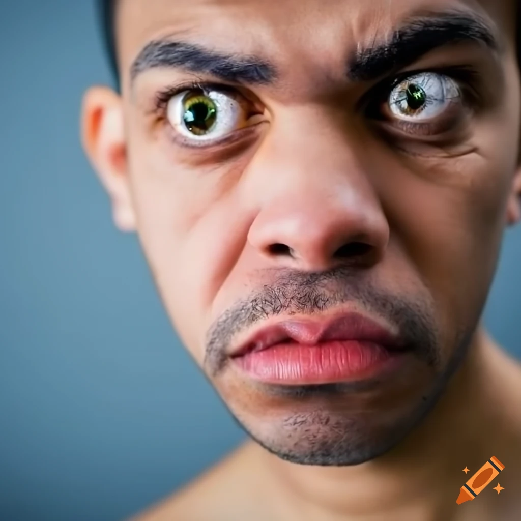 Confused man expression on Craiyon