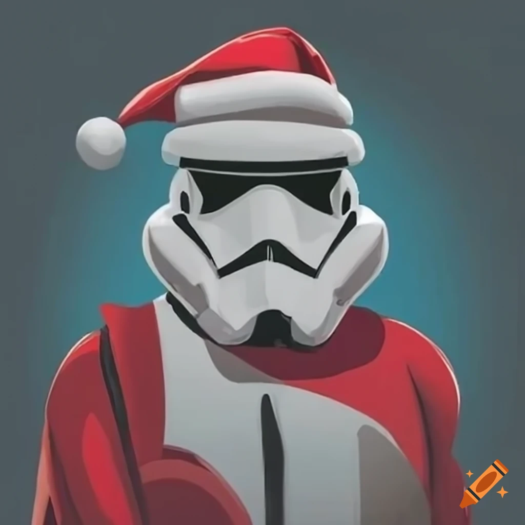 Santa Claus storm trooper wishing Merry Christmas on Craiyon