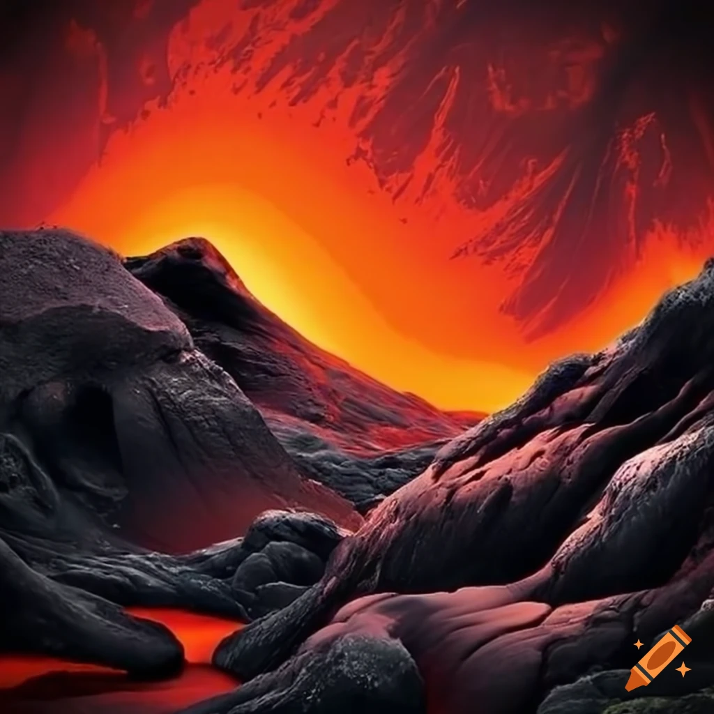 Lava landscape on Craiyon