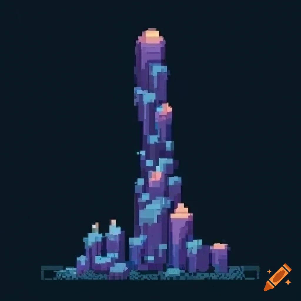 Pixel art 2d stalactites in video game style on Craiyon