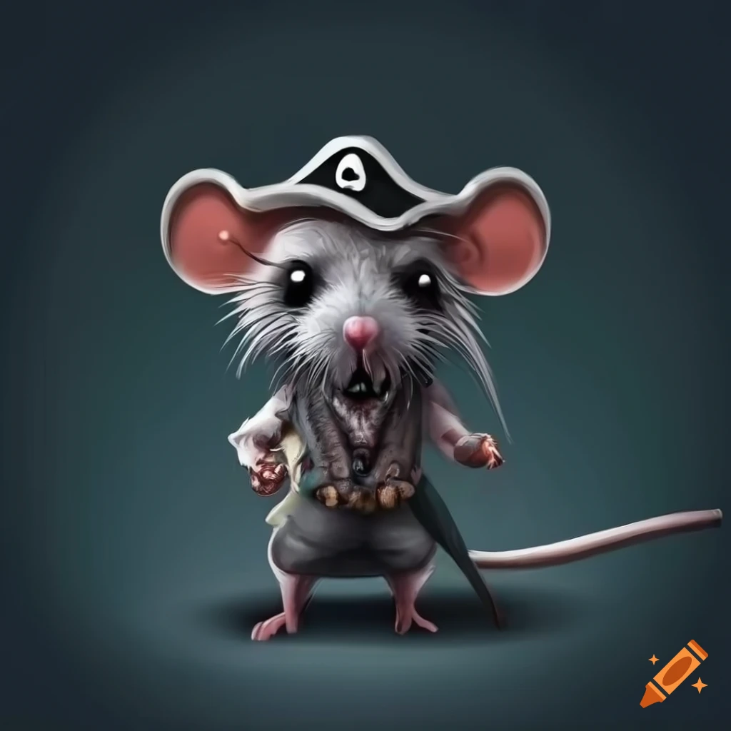 Adorable pirate rat in h.r. giger style with misty canal background on ...