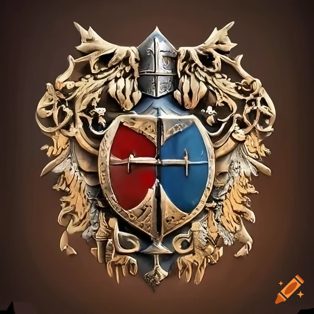 Beautifully crafted emblem inspired by medieval knights on Craiyon