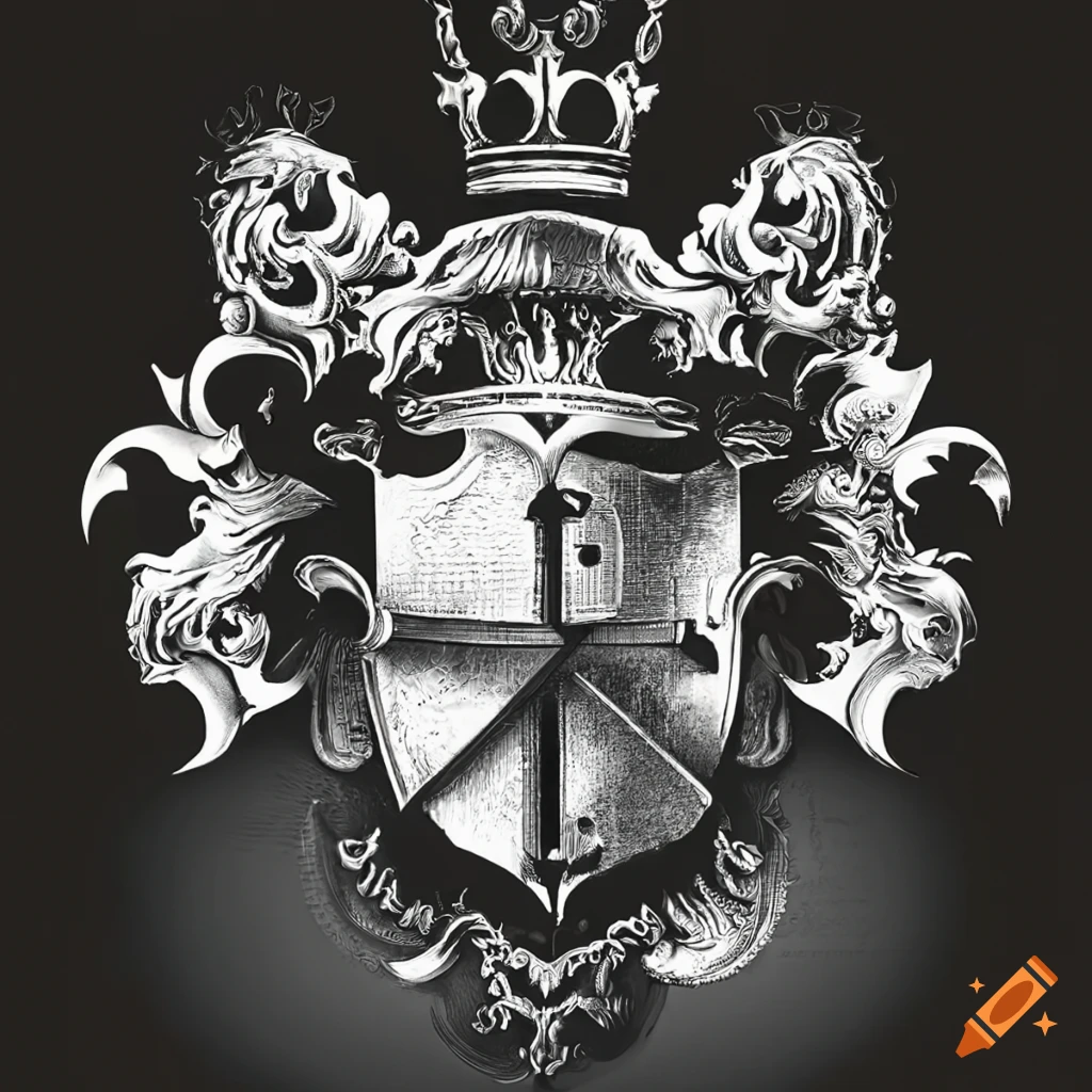 Standen family crest with scales and king edward's crown on Craiyon