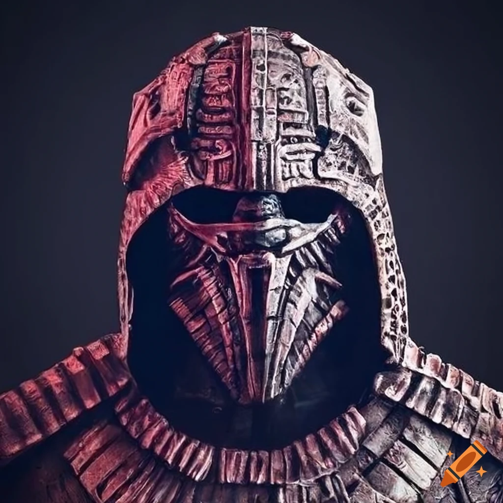 Fierce sith mask with intricate mayan detailing on Craiyon