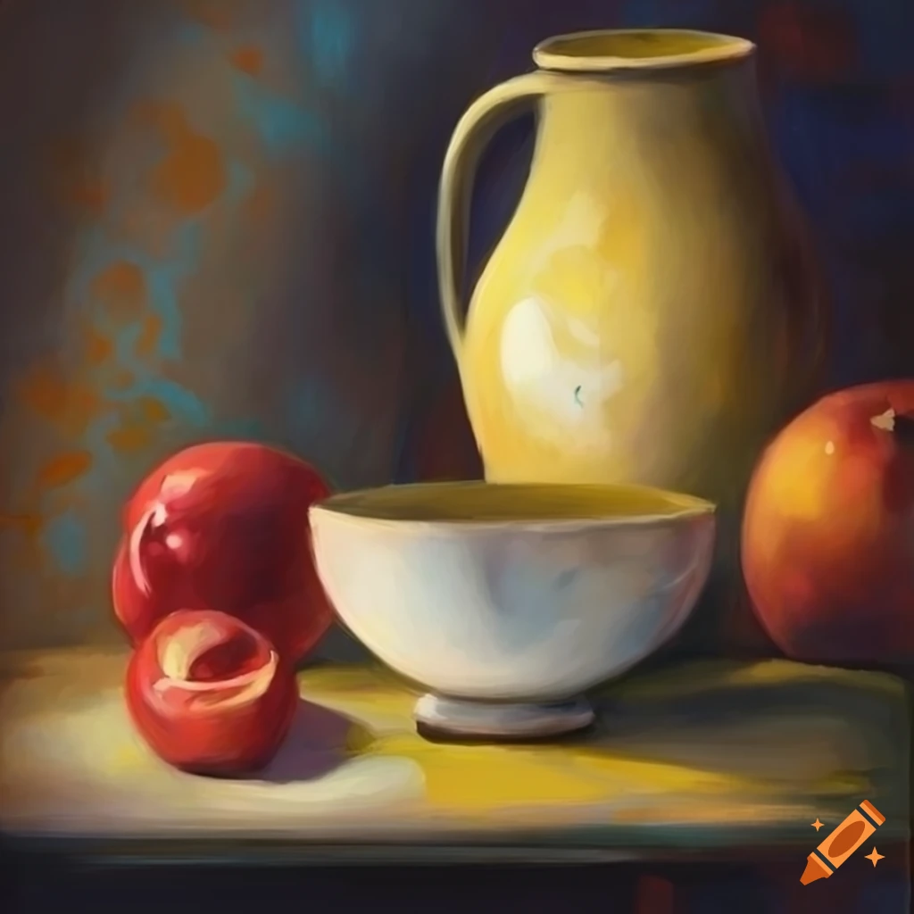 Fantasy art style still life painting on Craiyon
