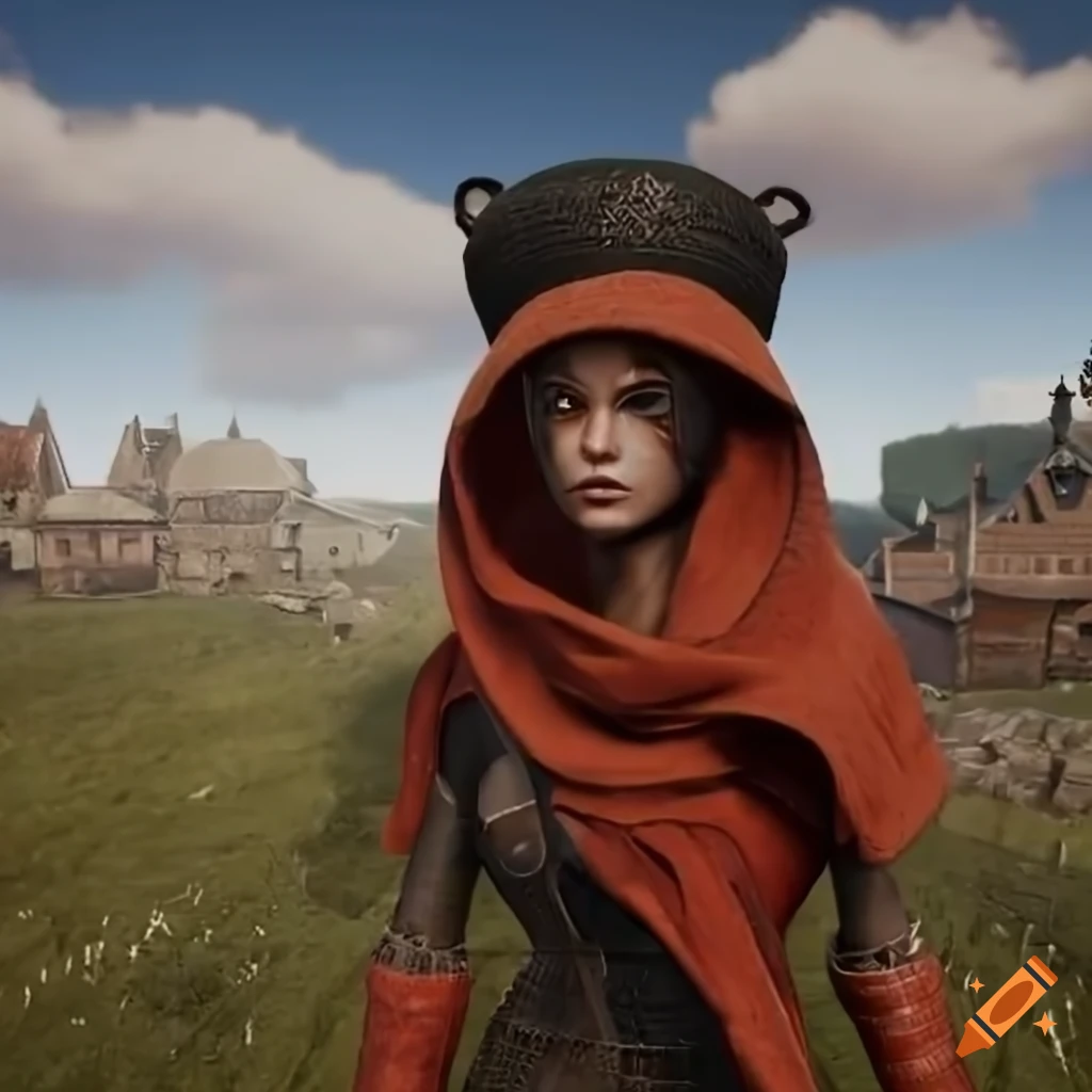 Unreal Engine 5 portrait of pale white-skinned, red-haired sci-fi woman ...