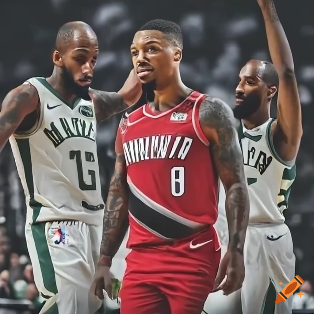 Damian lillard and khris middleton enjoying a meal together on Craiyon