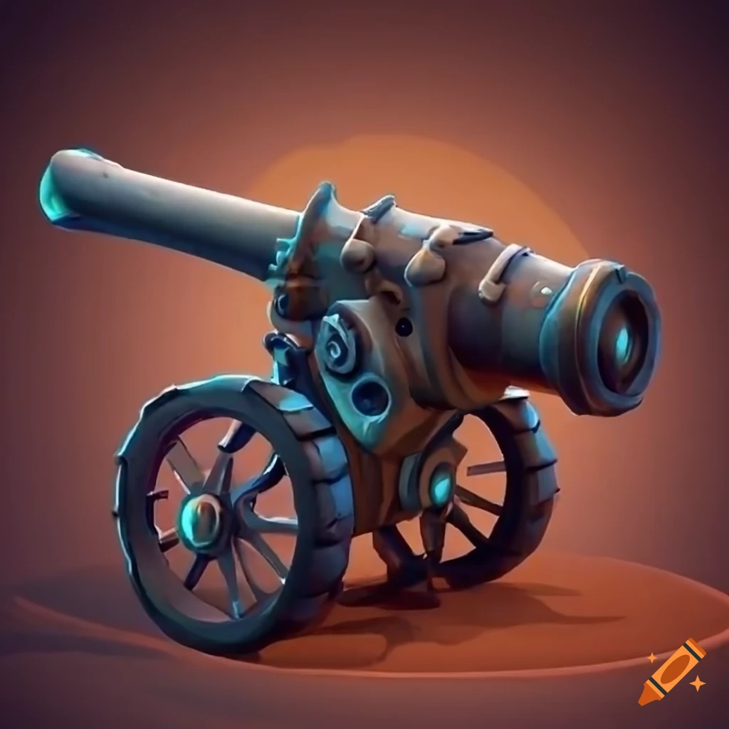 Stylized fantasy gun howitzer on Craiyon