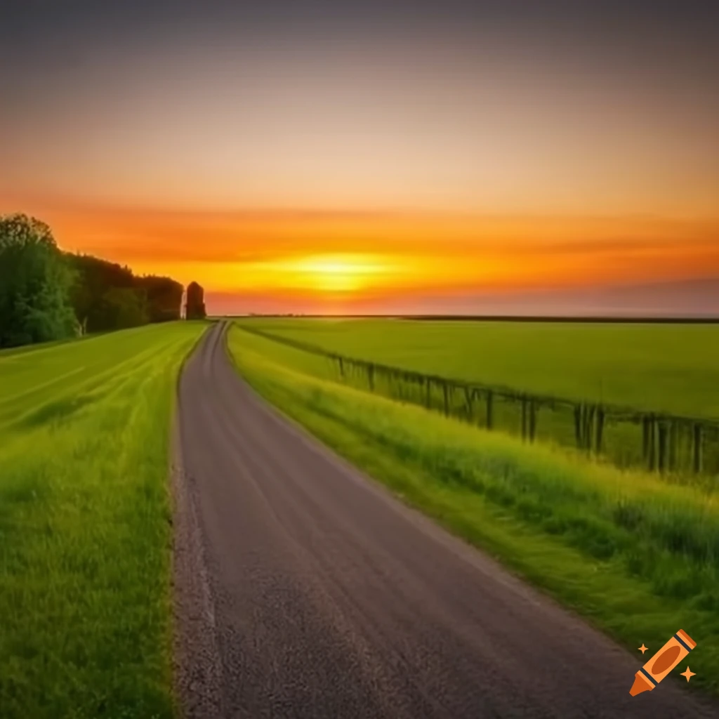 Calm and peaceful countryside landscape on Craiyon