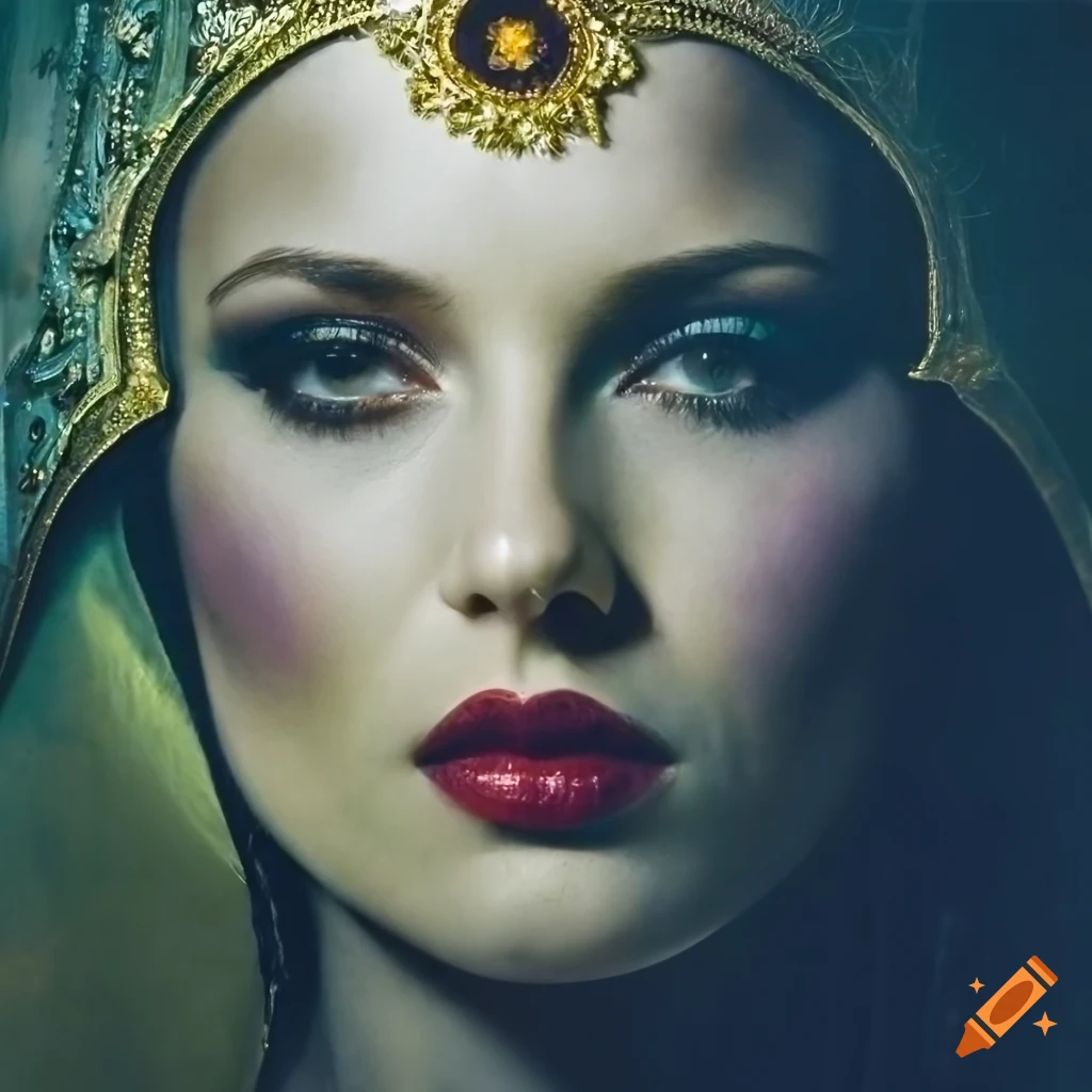 Portrait of a high fashion young female with extravagant attitude on ...