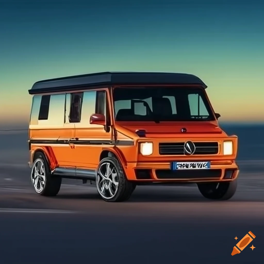 Custom Volkswagen Vanagon combined with a Mercedes G Wagon on Craiyon