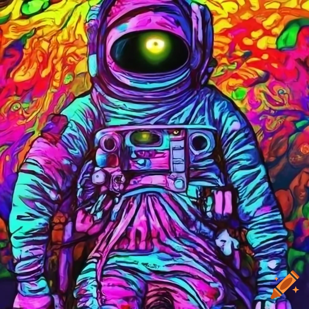 Psychedelic astronaut on Craiyon