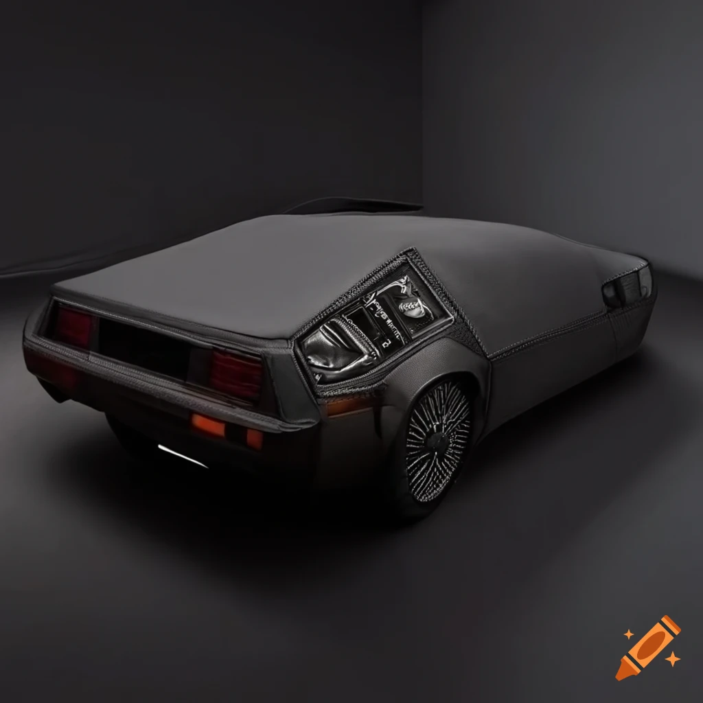Delorean car leather cover on Craiyon