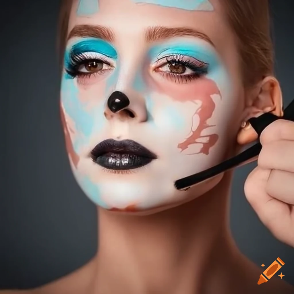 Makeup application on a face on Craiyon