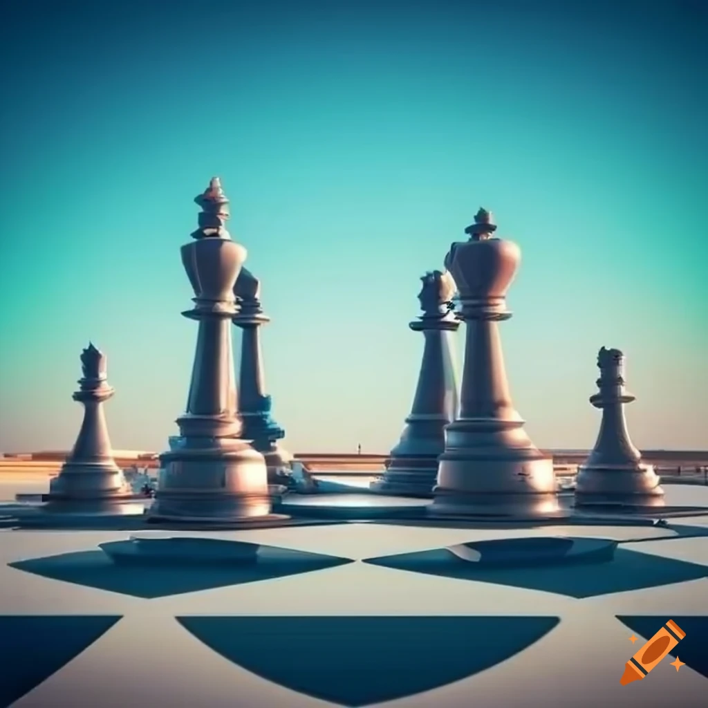 Beautiful city park with a big chess field on Craiyon