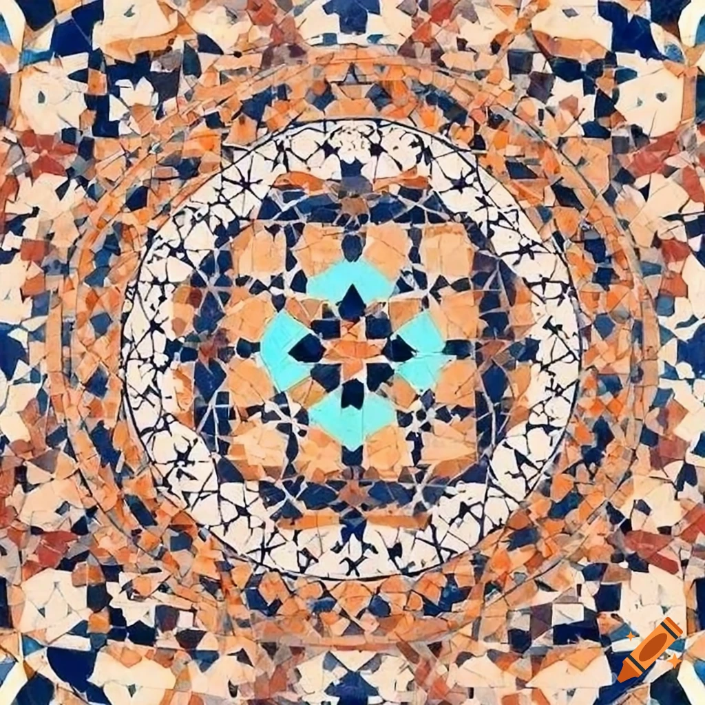 Traditional algerian mosaic pattern on Craiyon