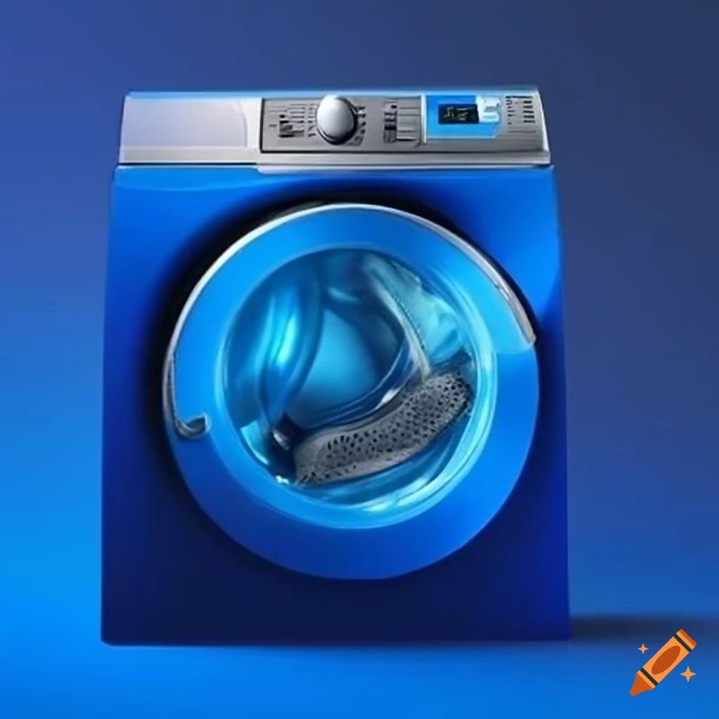 Blue washing machine on Craiyon