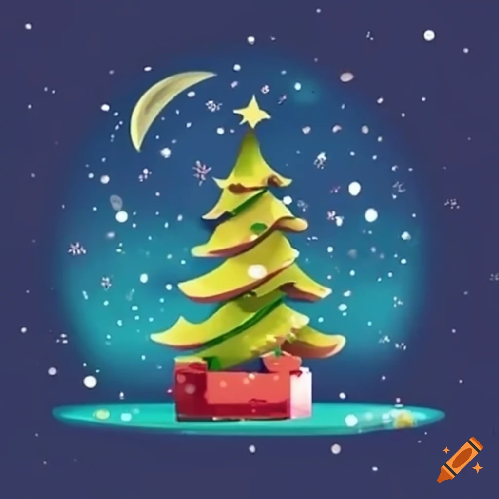 Christmas tree on the moon on Craiyon