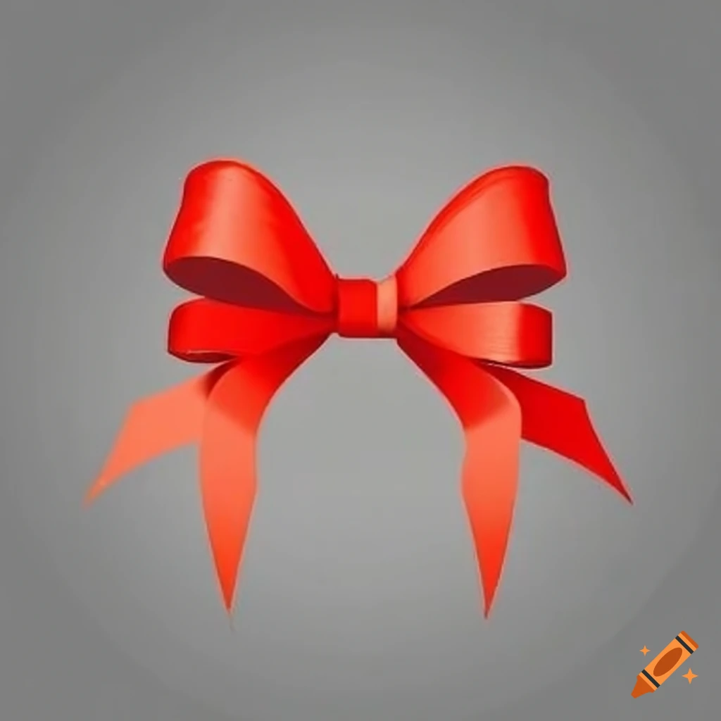 Elegant ribbon bow with tattered ends on Craiyon