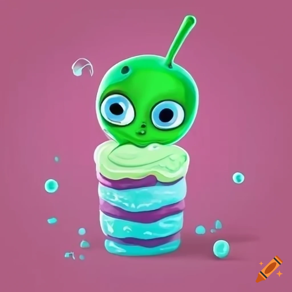 Cartoon alien dessert on Craiyon