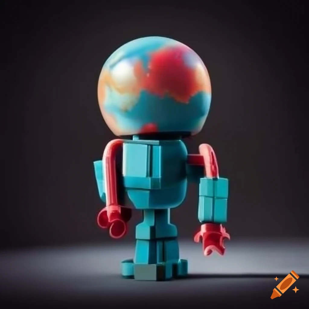 Surreal strange toys like trucks, dolls, legos, houses, soldiers, toy ...