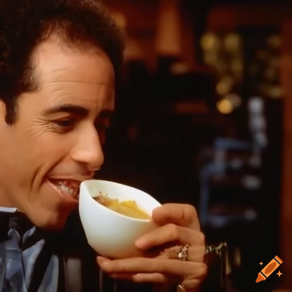 Jerry seinfeld enjoying his soup on Craiyon