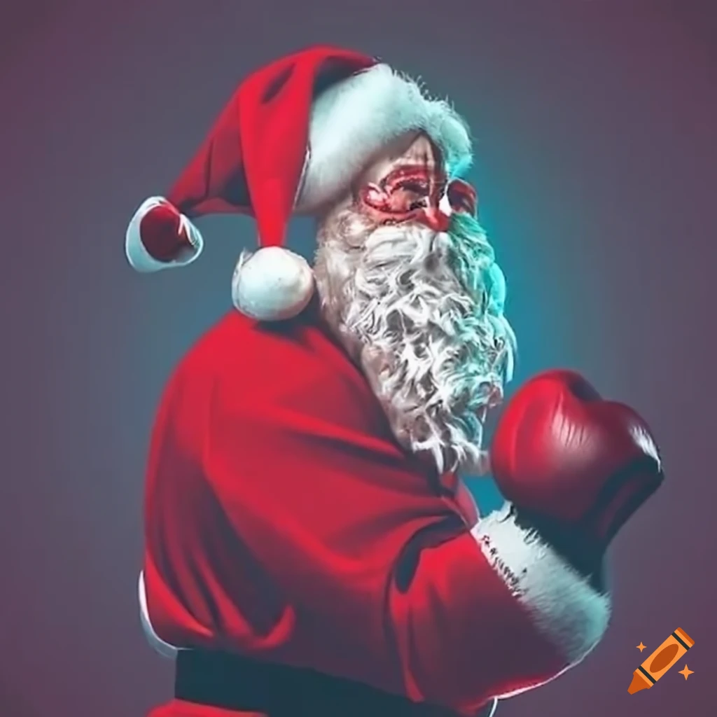 Santa claus boxing on Craiyon