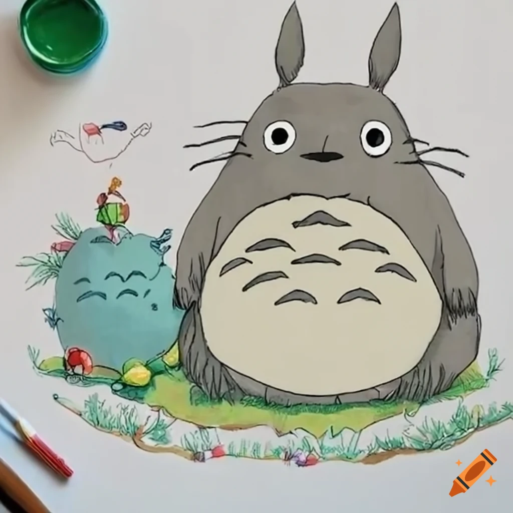 Totoro resting under a christmas tree on Craiyon