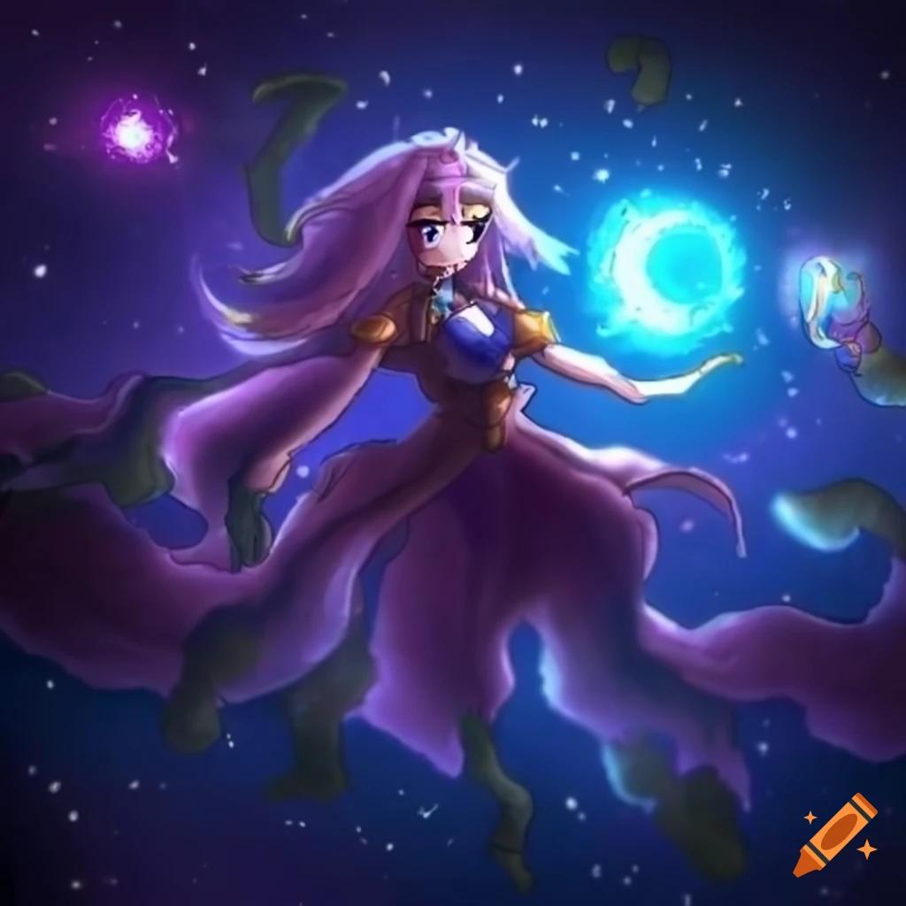 The stars above in terraria's asphodene world on Craiyon