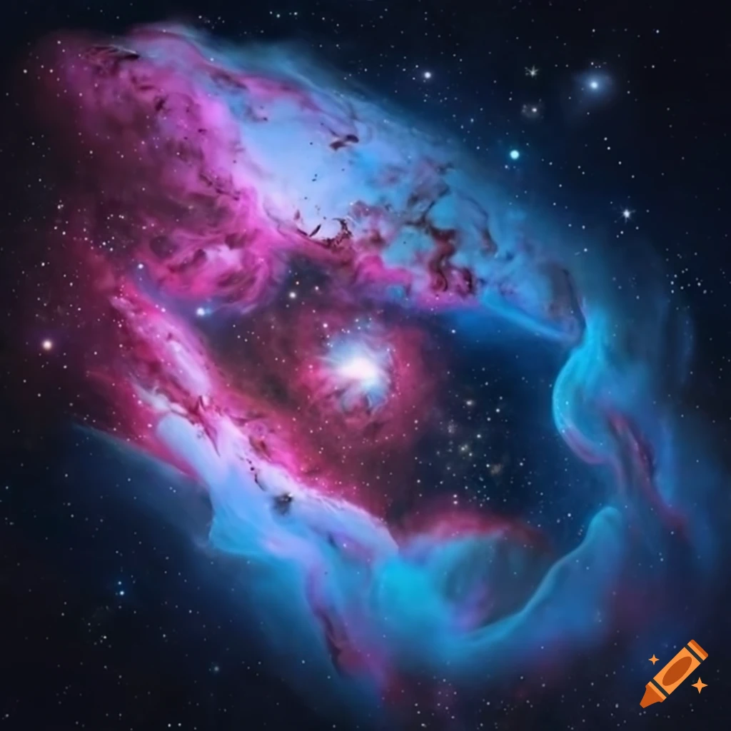 Ethereal galaxy of stars and swirling nebulae around a celestial figure ...