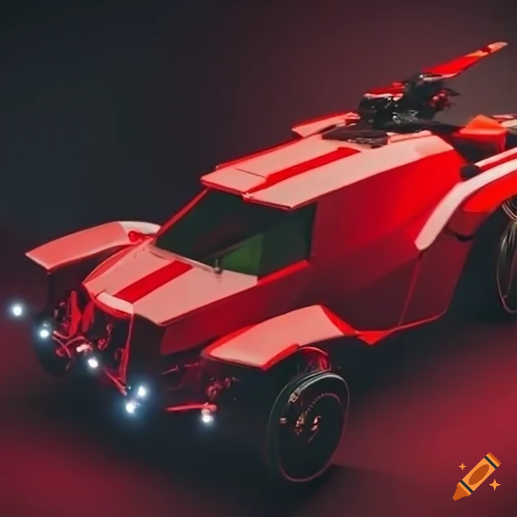 Santa claus in a red jet-powered sleigh on Craiyon