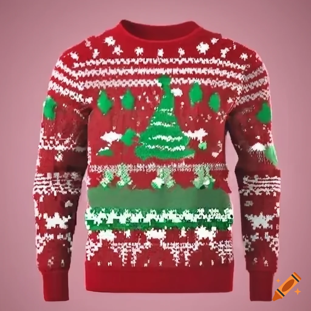 Colorful and festive christmas sweater on Craiyon