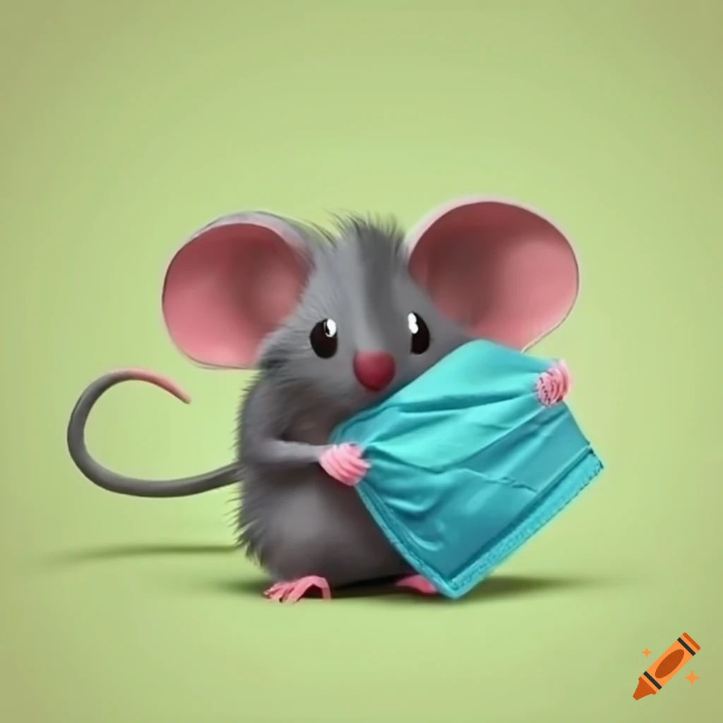 Mouse wearing a face mask on Craiyon