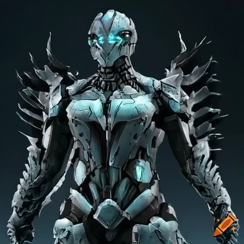 Cybernetic armor inspired by godzilla on Craiyon