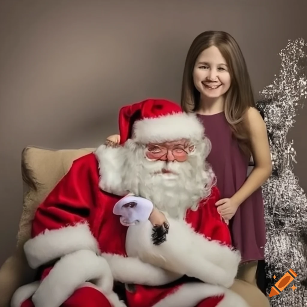 Santa Claus taking a selfie with a child in a hyper realistic scene on ...