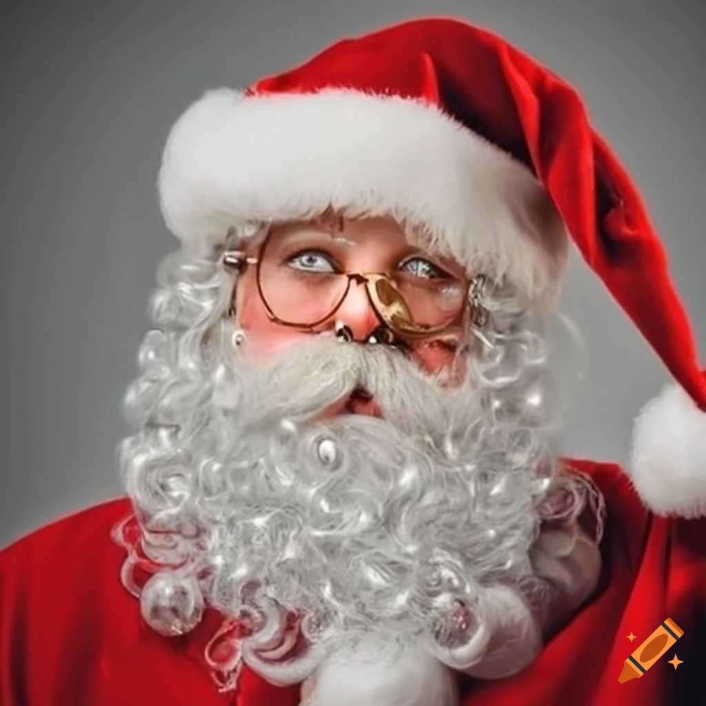 Santa claus with nose piercing on Craiyon