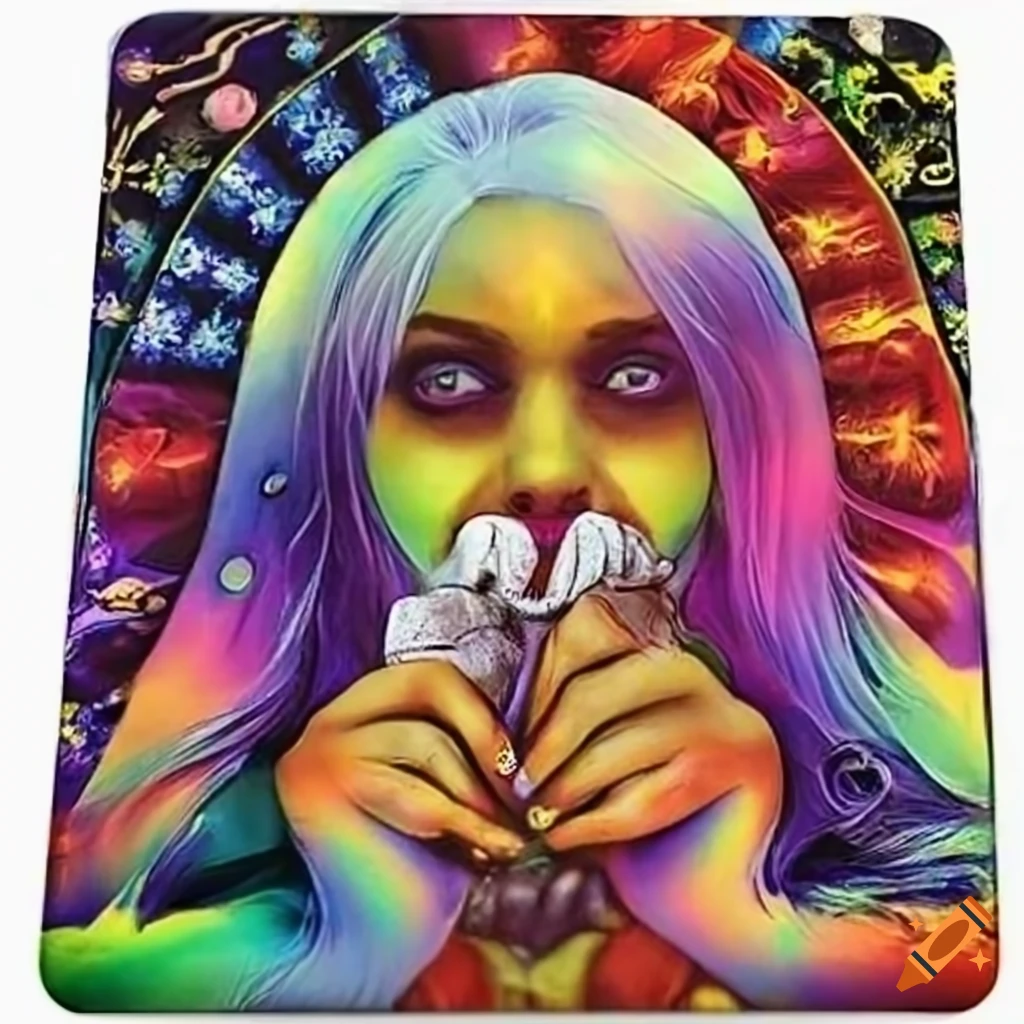 Colorful and vibrant Lisa Frank-style design with a mix of fantasy and ...