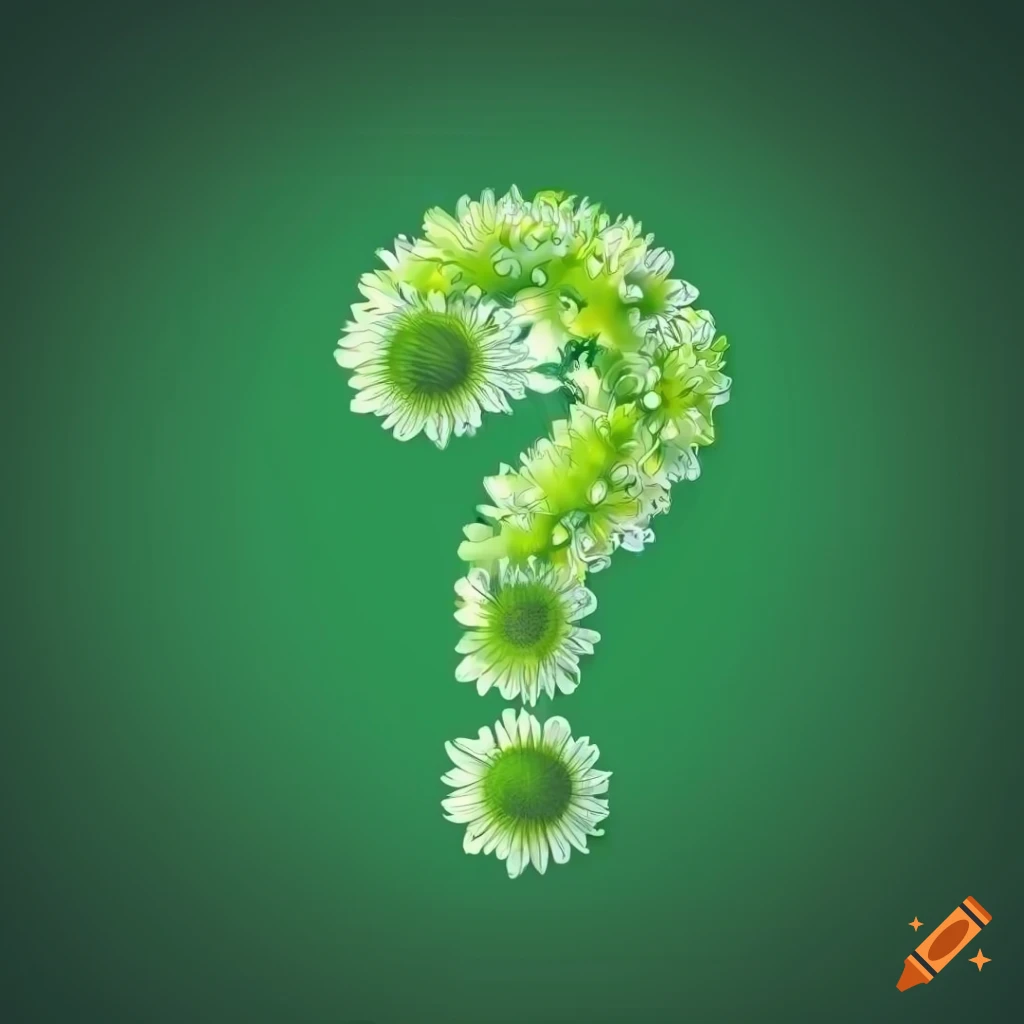 Green floral question mark with forest background on Craiyon