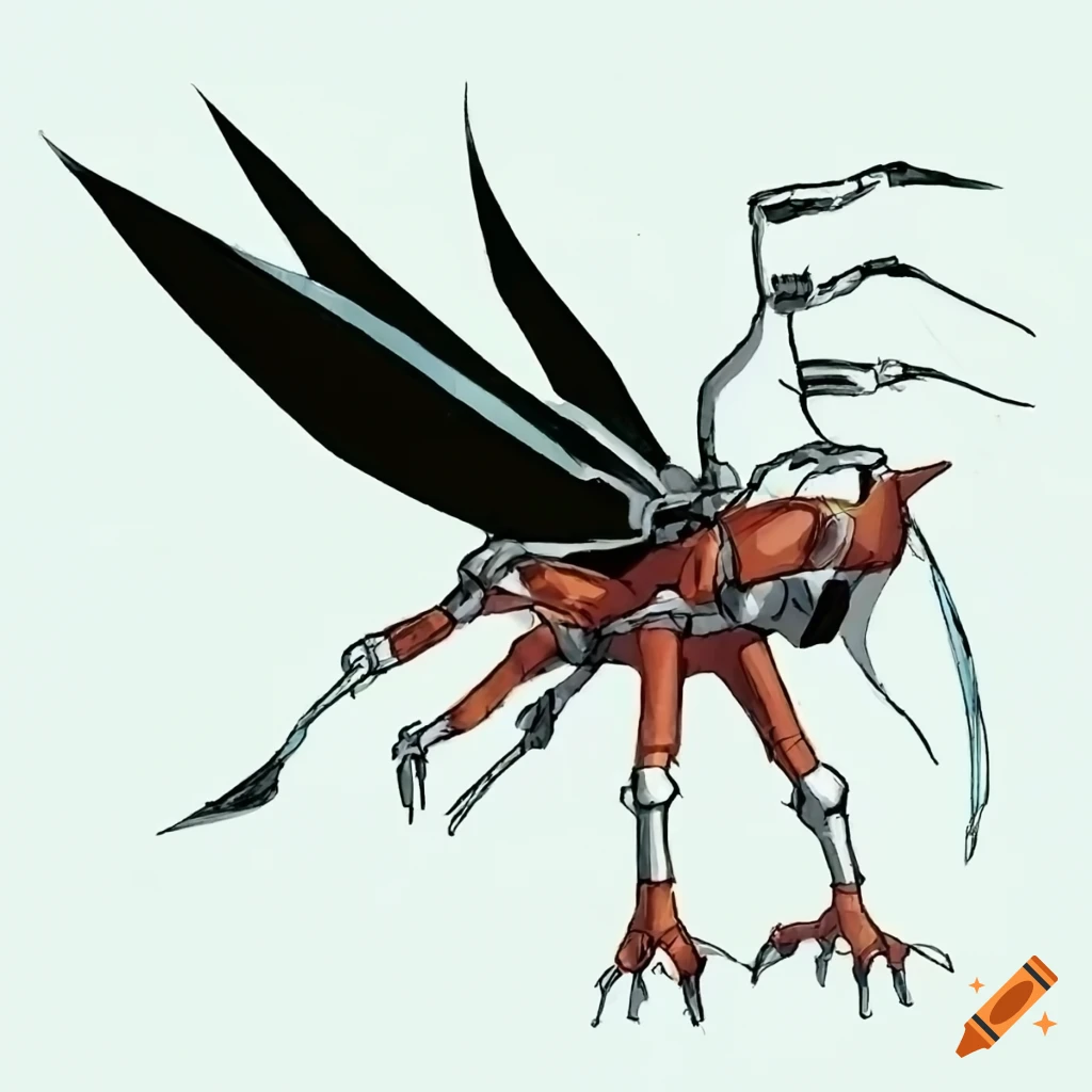 Beetle-like Digimon in Ken Sugimori style with clear and detailed lines ...