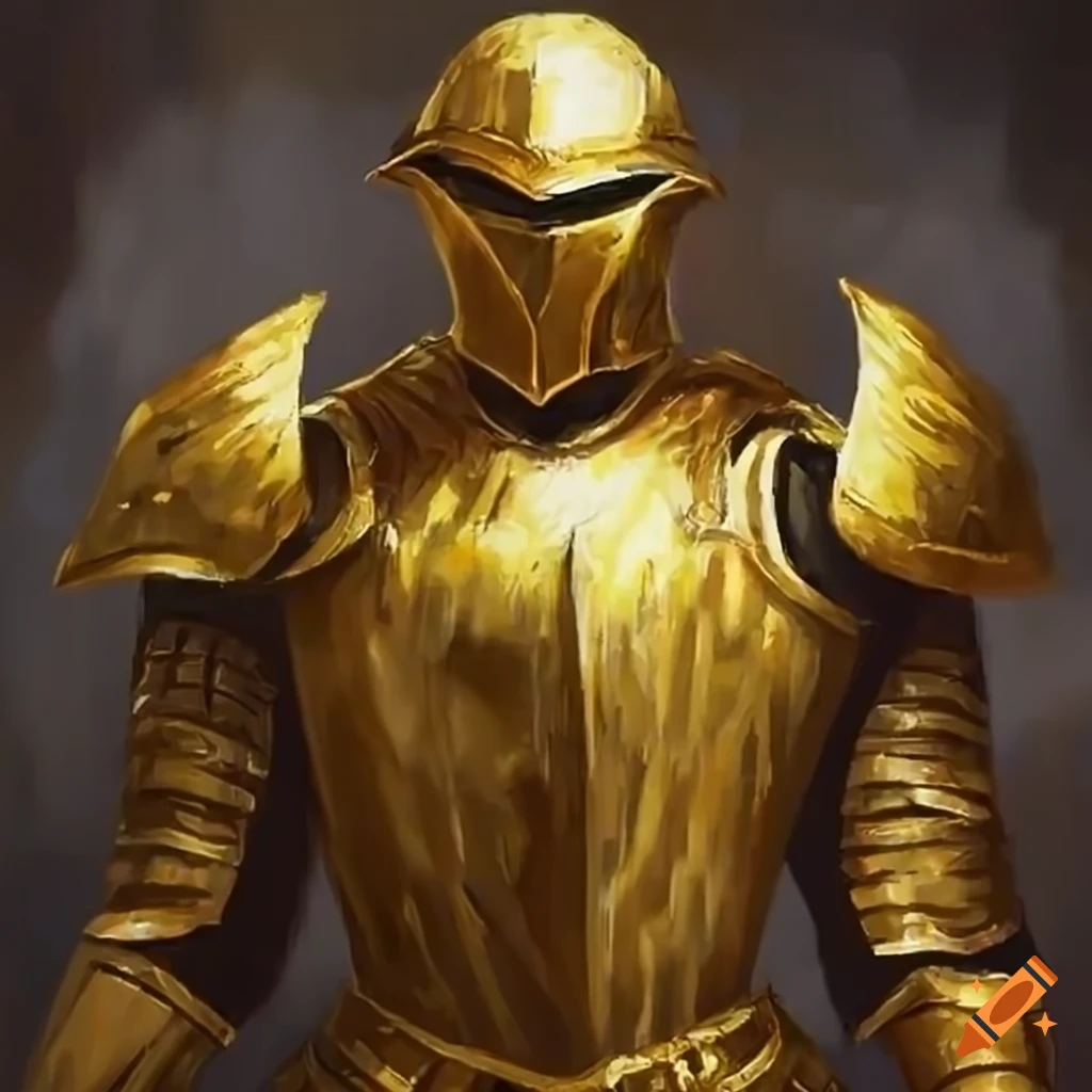 Gold armor inspired by magic the gathering on Craiyon