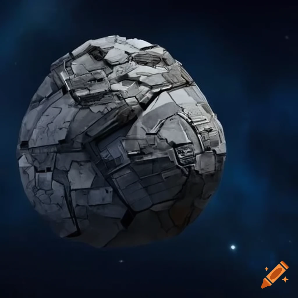 Stone spaceship in outer space on Craiyon