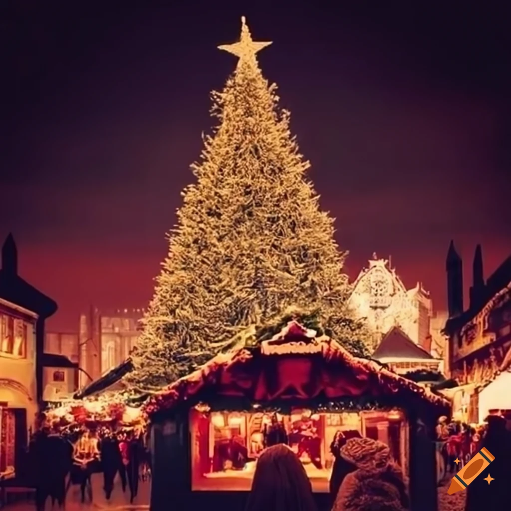 Christmas market scene on Craiyon