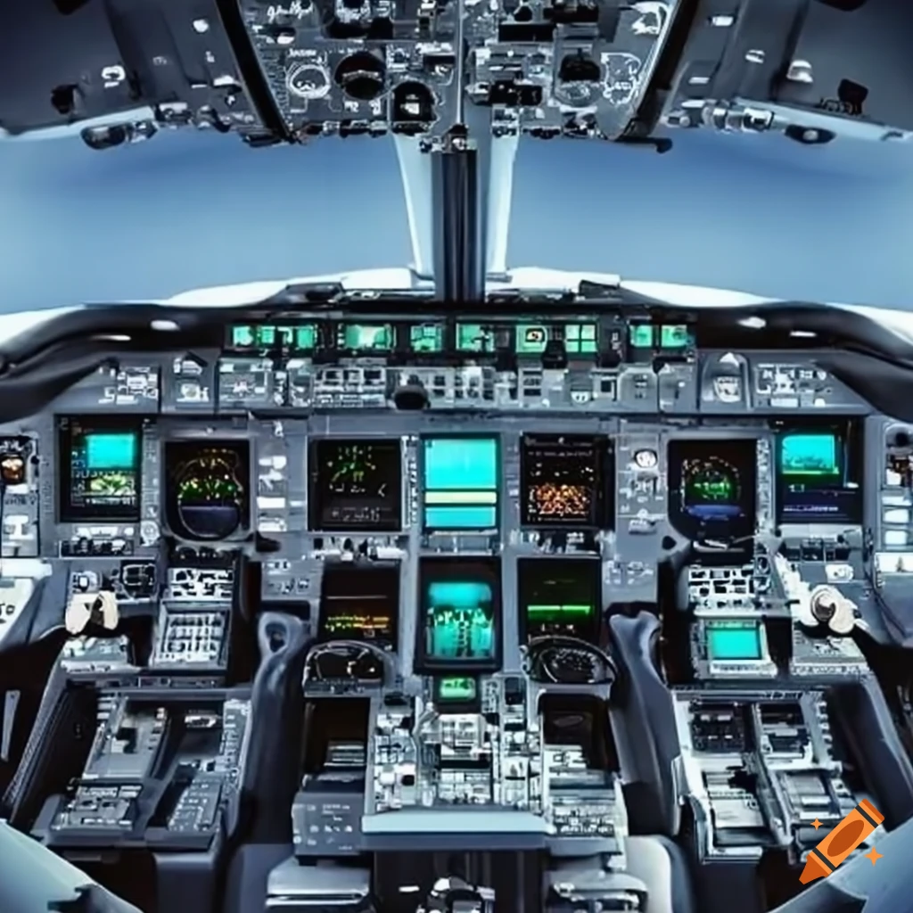 Airbus cockpit on Craiyon