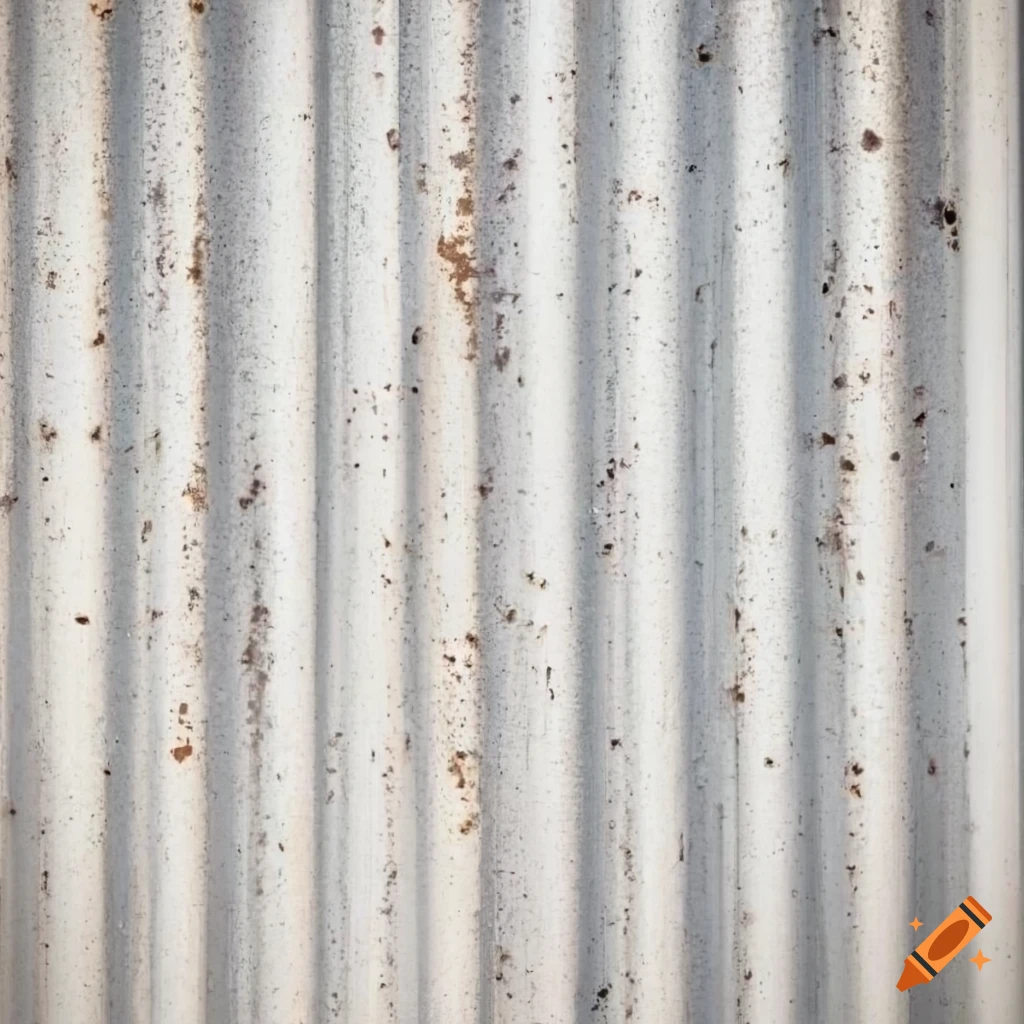 White rusted metal roofing wall texture on Craiyon