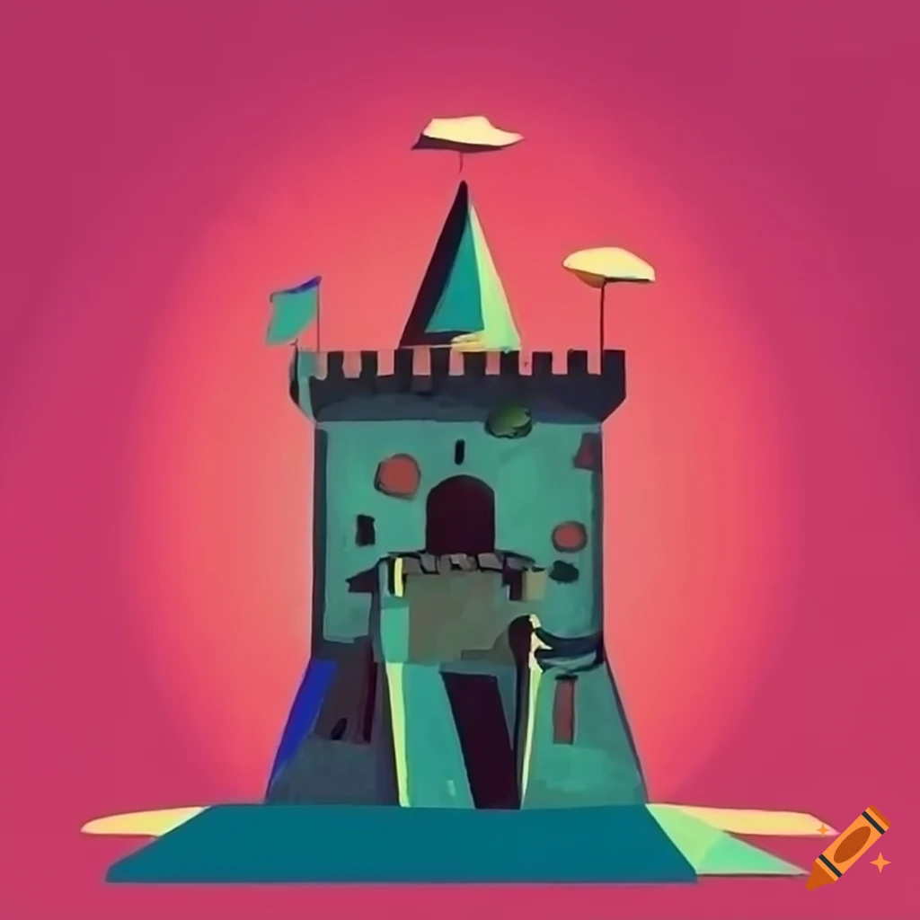 Fortified castle tower inspired by the style of pablo picasso on Craiyon