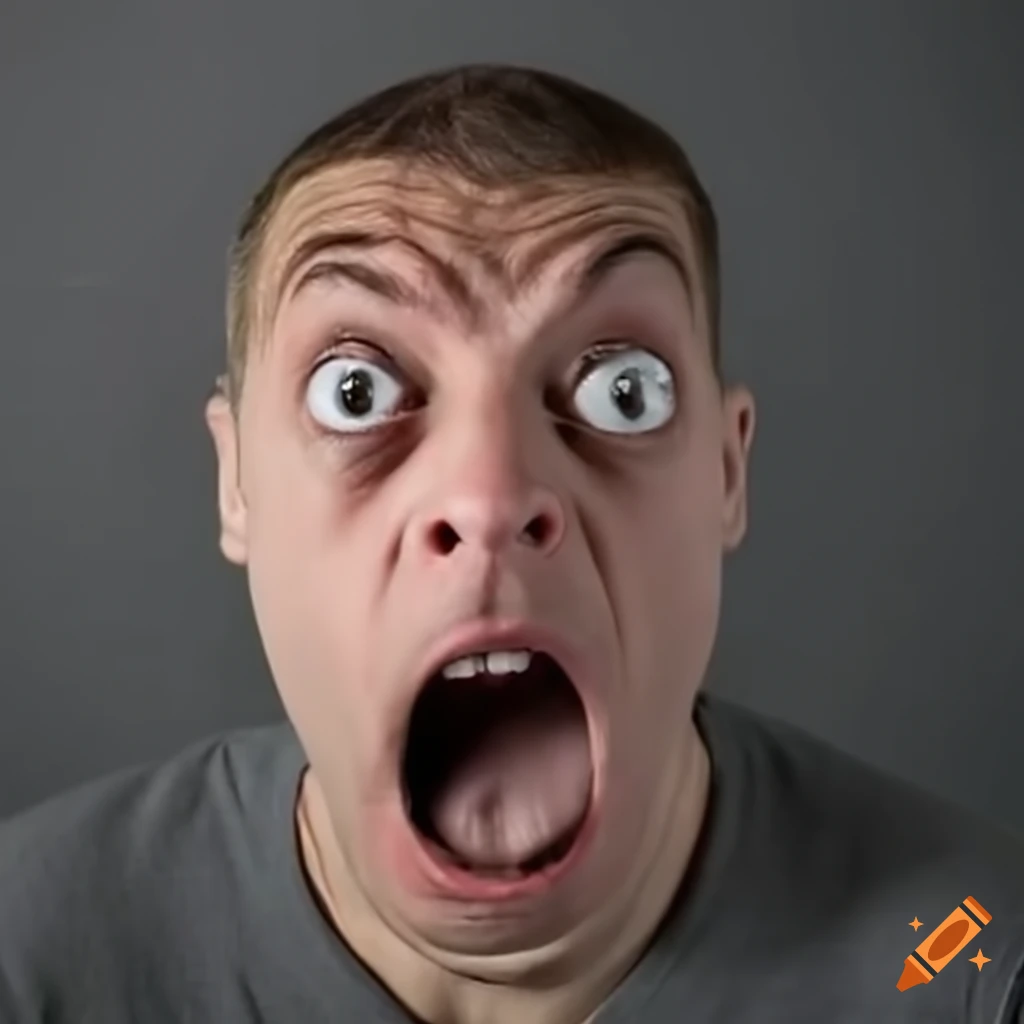 Scared expression on Craiyon