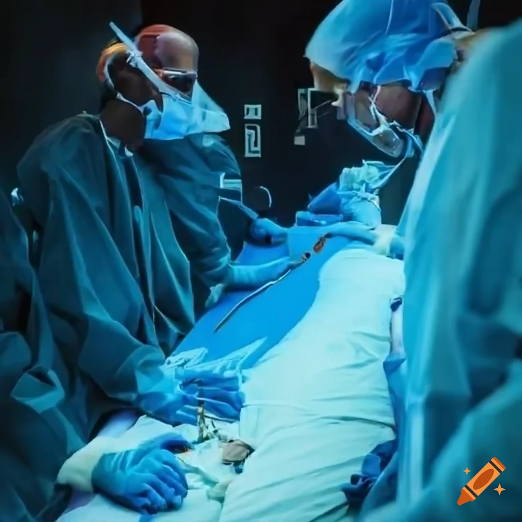 Patient's point of view on a stretcher on Craiyon
