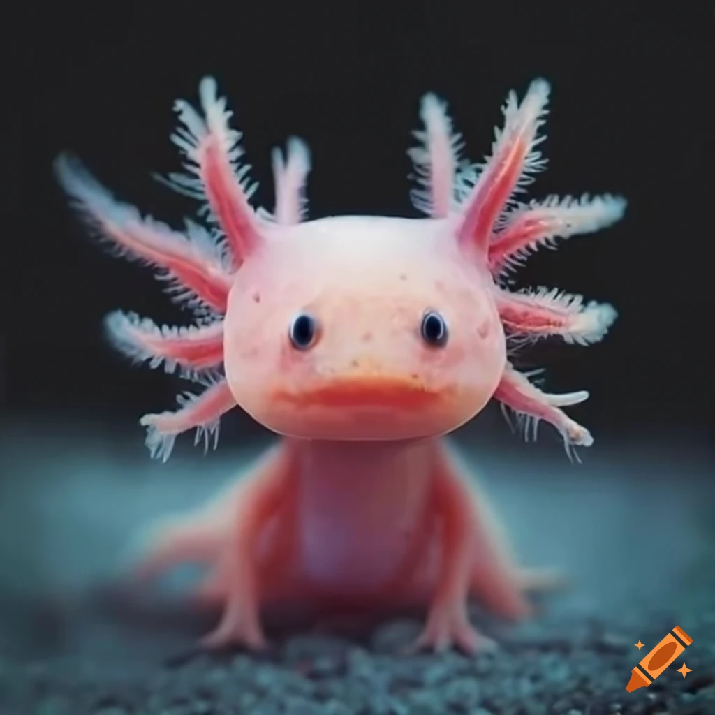 Cute baby round axolot on Craiyon