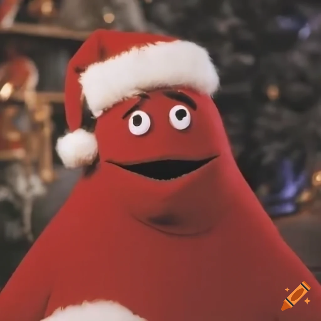 1980s VHS still image of McDonald's Grimace as Santa on family ...