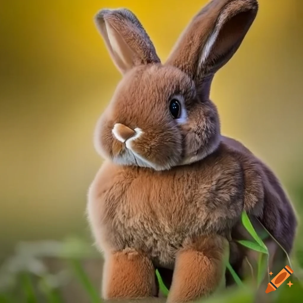 Sweet plush brown rabbit on Craiyon